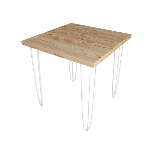 Стол кухонный Solarius Loft металл-дерево 80x80х75,без покрытия с белыми ножками-шпильками