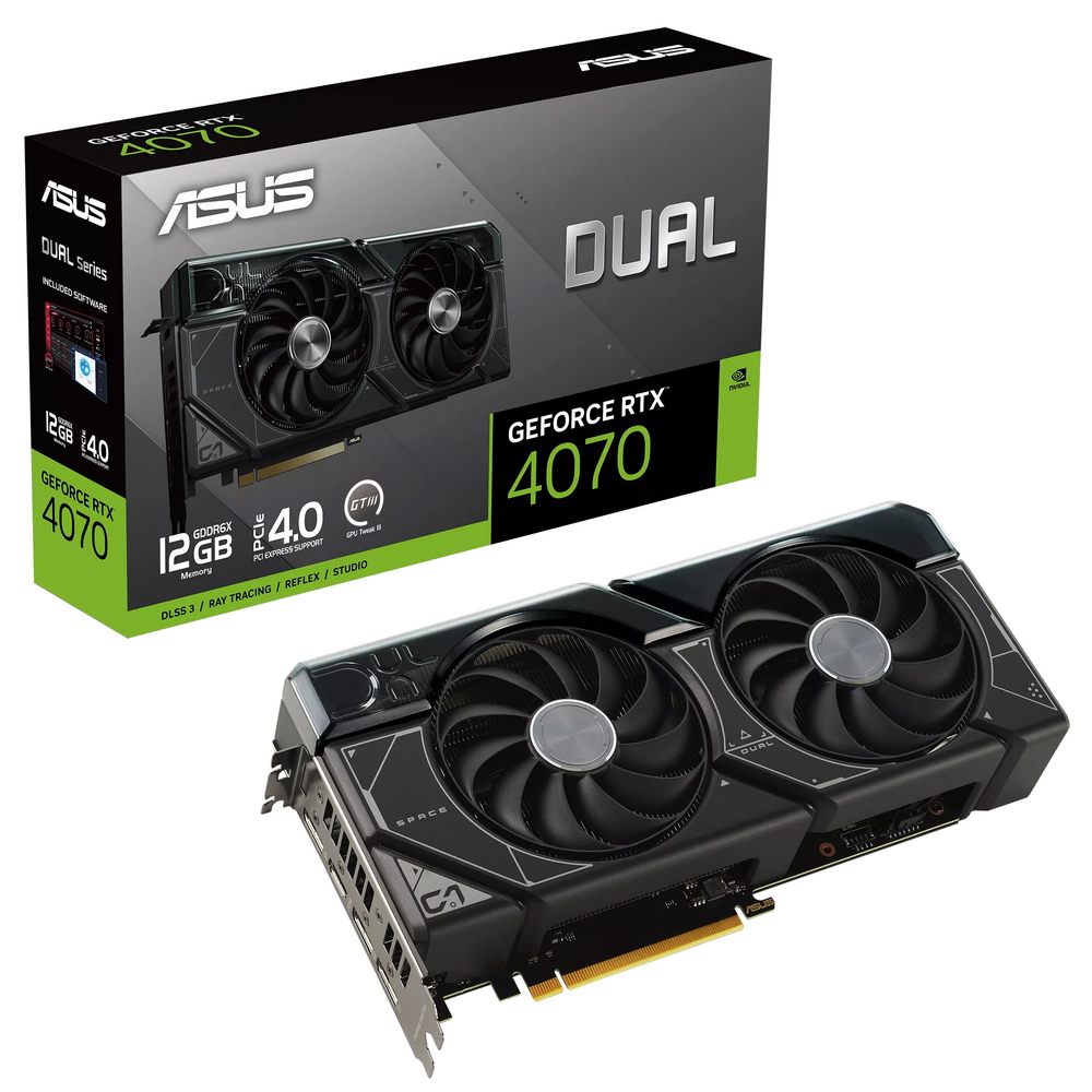 Видеокарта Asus NVIDIA GeForce RTX 4070 DualG [90YV0IZ3-M0NA00] [DUAL-RTX4070-12G]