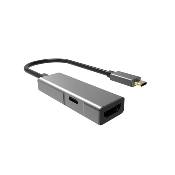 Адаптер Telecom USB Type-C-HDMI/USB Type-C, M-F Grey (CU452)