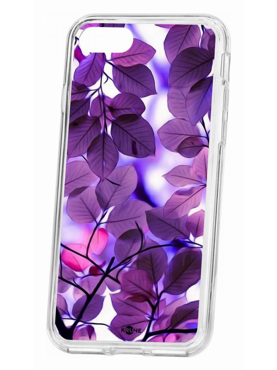 Чехол для Appe iPhone 7 Kruche Print Purple leaves