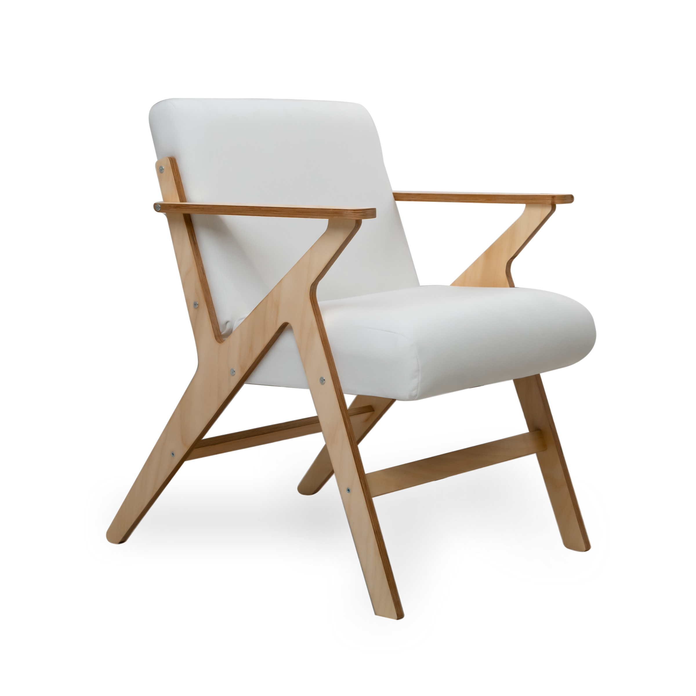 Кресло для отдыха Axioma.woodshop Винтаж 2, светлый дуб/белый