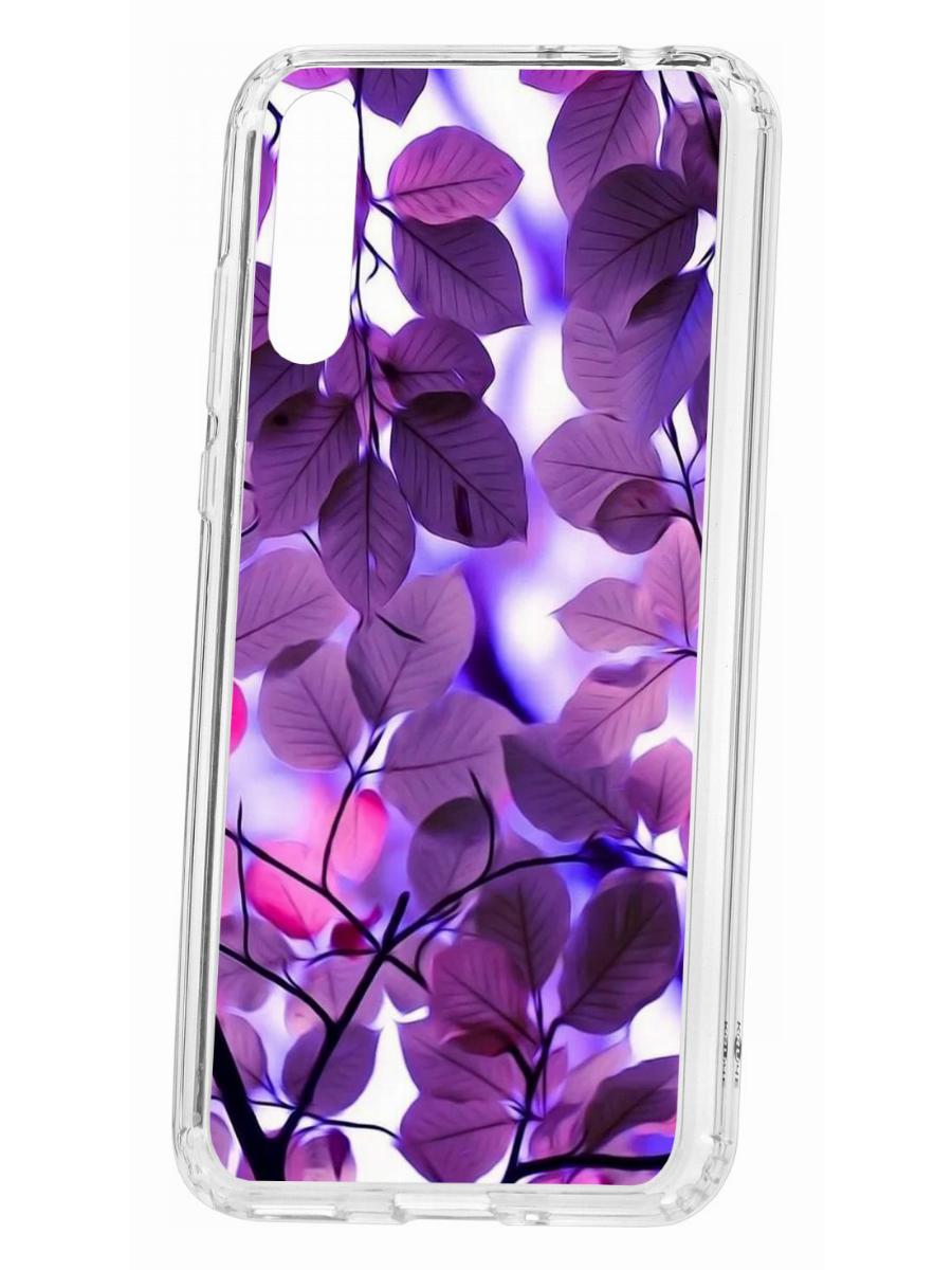 Чехол для Huawei Y8P Kruche Print Purple leaves