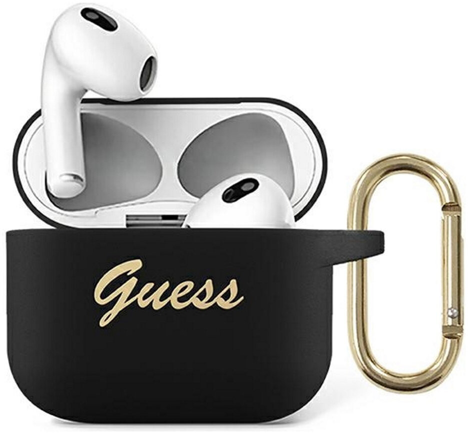 Чехол с карабином Guess для AirPods 3 (GUA3SSSK) Черный