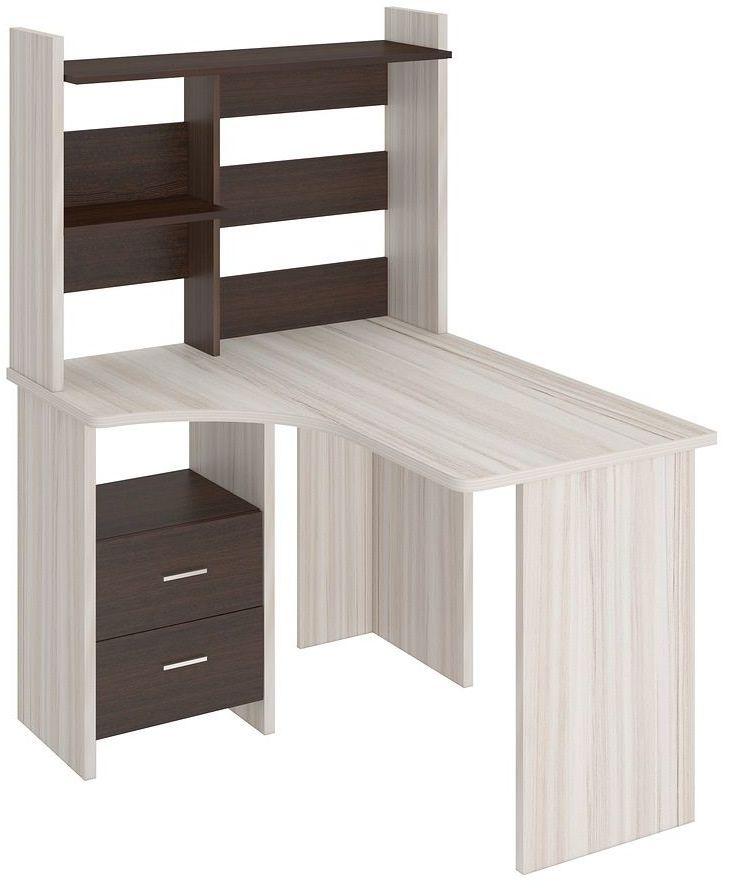 Стол компьютерный Мердэс СКЛ-Угл120+НКЛ-100 КВ ЛЕВ Caramel/Wenge С надстрой