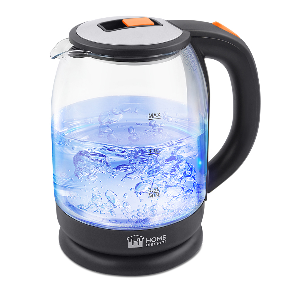 Чайник электрический Home Element HE-KT2301 2 л черный, оранжевый