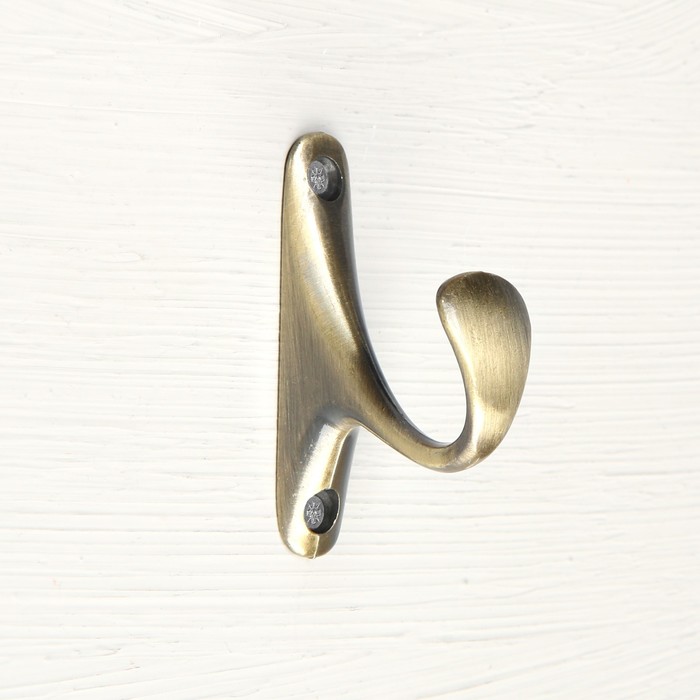 Крючок мебельный KM1005АВ, однорожковый, цвет бронза(2 шт.)