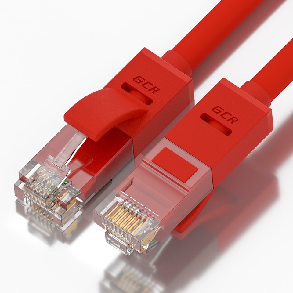 Кабель GCR RJ45-RJ45 20м UTP кат.5e, Red GCR-LNC04-20.0m