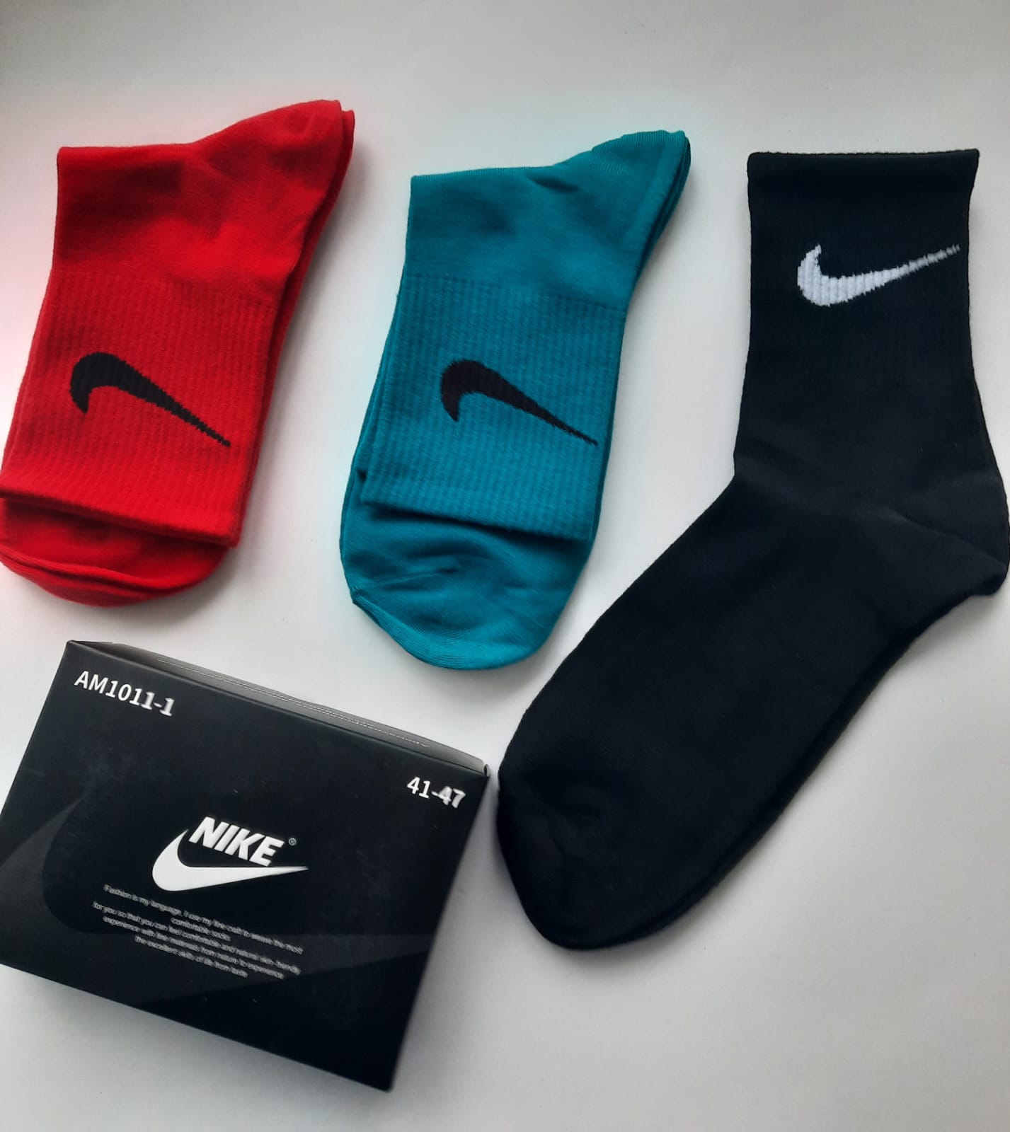 Комплект носков мужских Nike АМ1011-1 разноцветных 41-47, 3 пары