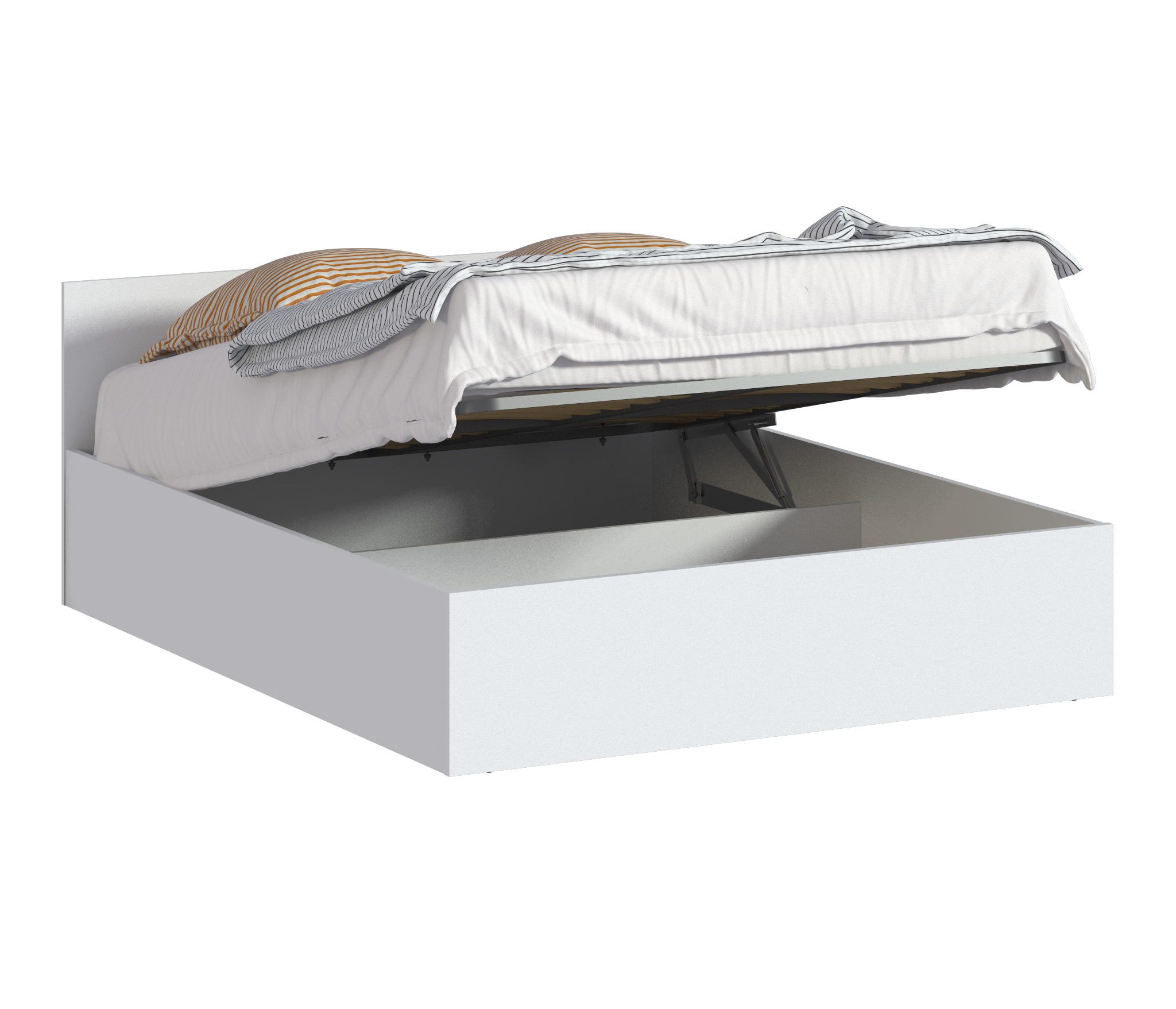 Кровать СТОЛПЛИТ, Бруклин СБ-3359, с подъемным механизмом, белая, 165x78x207 см