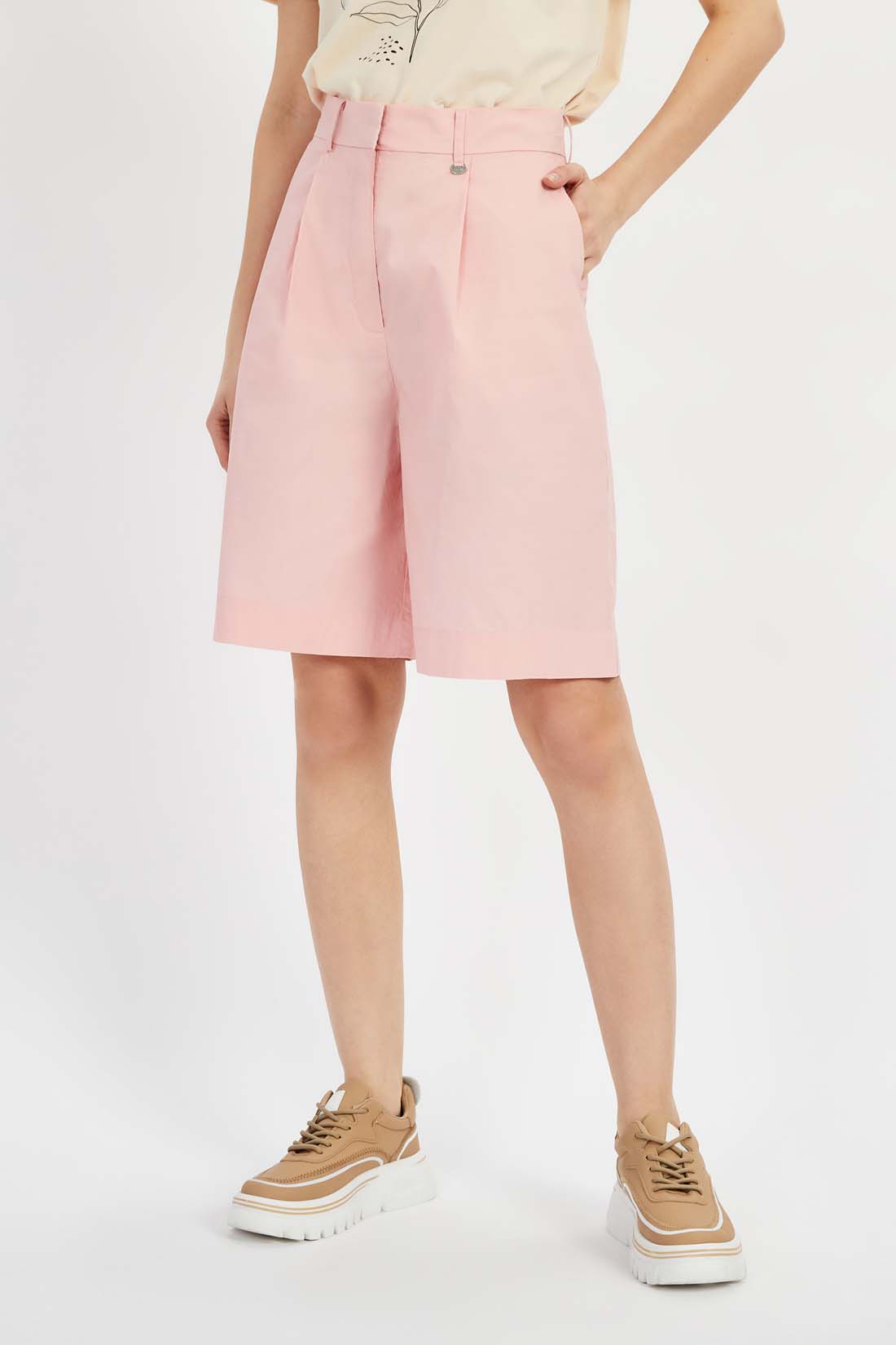 Трикотажные шорты женские Baon B3222014 розовые XL