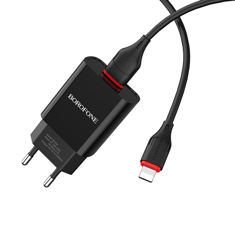 Сетевое зарядное устройство Borofone 2.1ABA20A lightning - usb 1xUSB 1 А черный