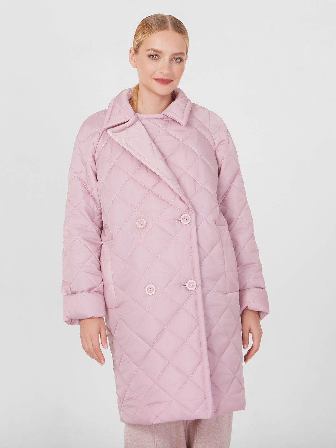 Пальто женское Lo 1232001 розовое 42 RU