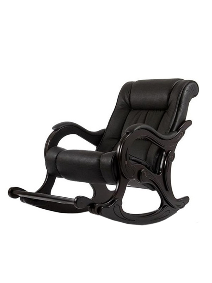 Кресло- качалка для отдыха Glider модель 77, Eva 1 Коричневый кожа, венге