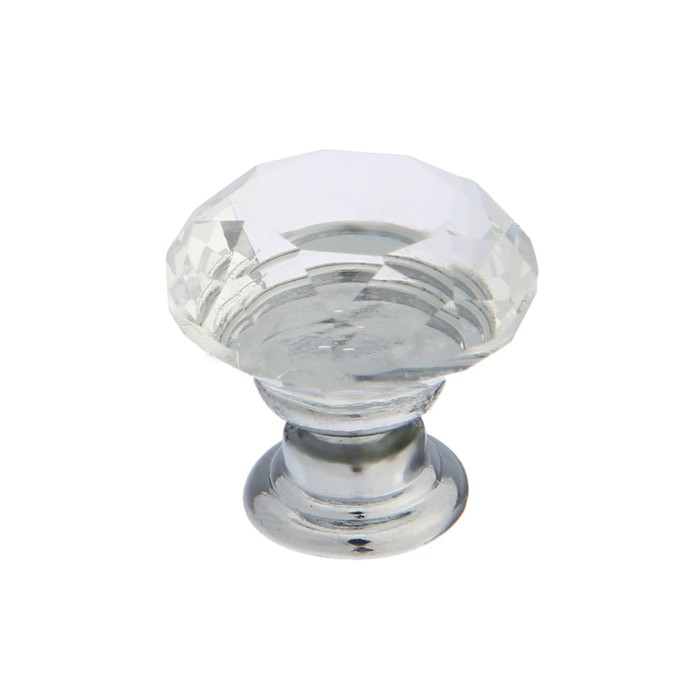 Ручка кнопка CAPPIO, "Алмаз", стеклянная, d=25 мм
