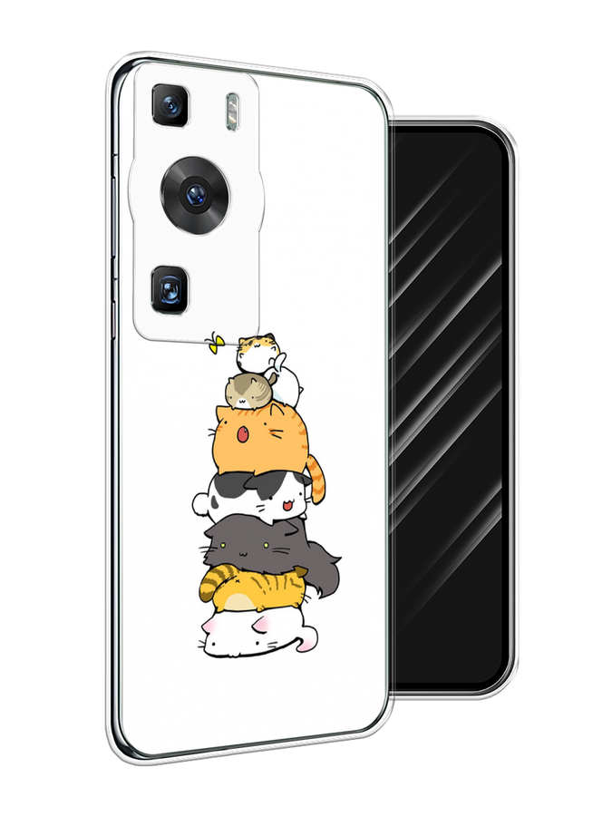 Чехол Awog на Huawei P60/P60 Pro "Бутерброд из котиков"