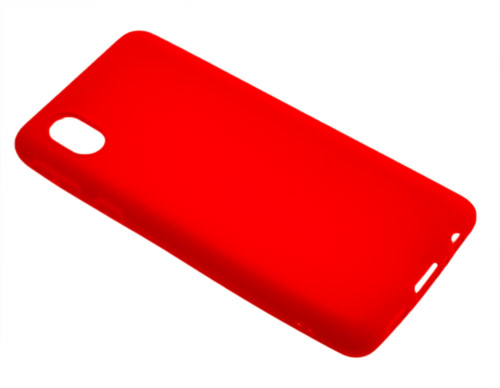 Силиконовый чехол TPU Case матовый Samsung A01 Core красный