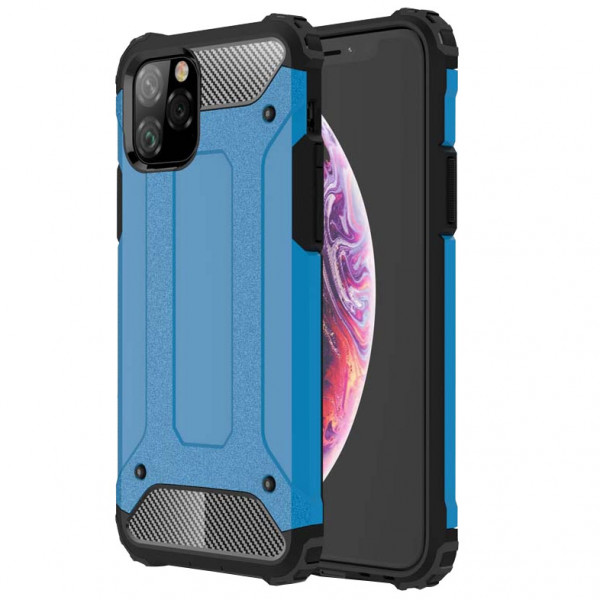 Бронированный противоударный TPU+PC чехол Immortal для iPhone 12 Pro Max (Голубой)