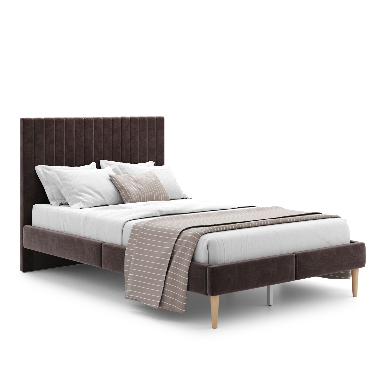 Кровать MONOFIX, АММА велюр коричневый, 120х200