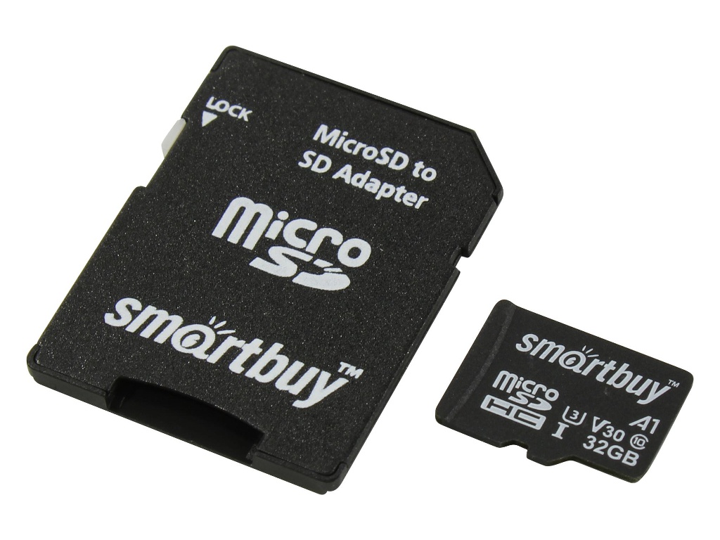 Карта памяти SmartBuy MicroSDHC U3 SB32GBSDU1A-AD