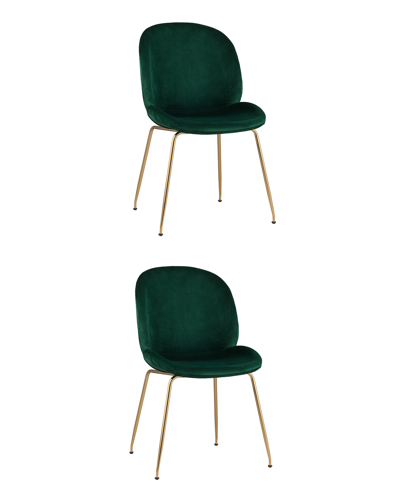 Комплект стульев 2 шт. Stool Group Турин, изумрудный/золотой