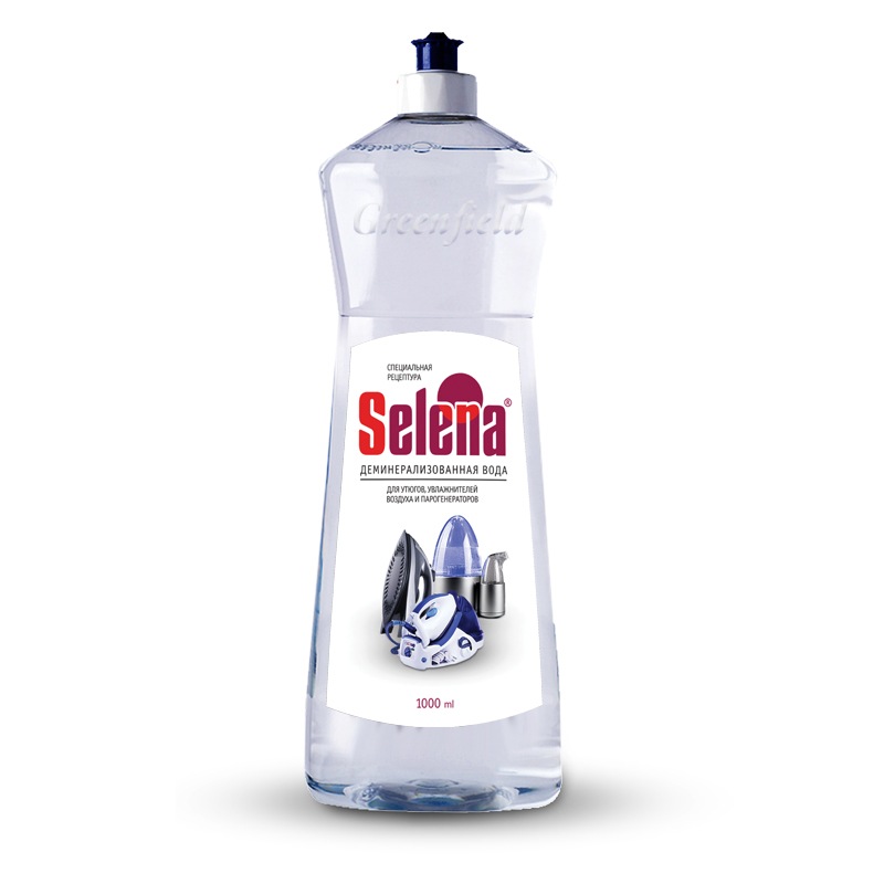 Вода для утюгов Selena деминерализованная 1 л.