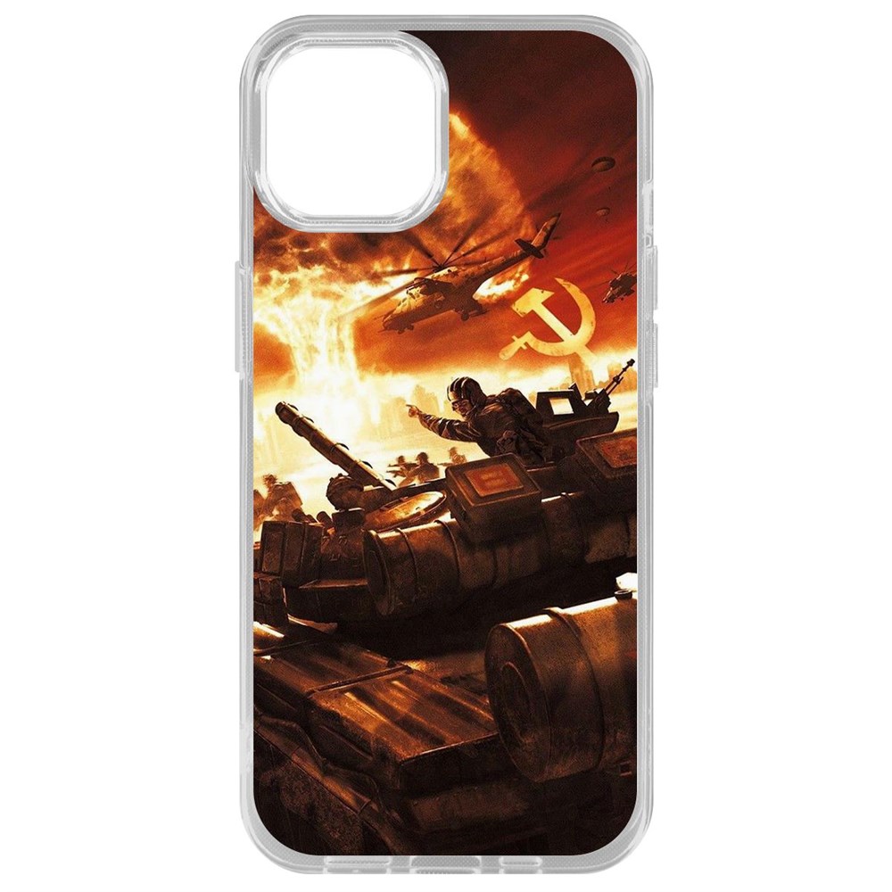 Чехол-накладка Krutoff Clear Case Красная Угроза для iPhone 14 Plus