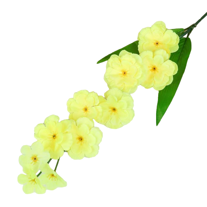 Цветы искусственные Веточка сакуры 70 см желтый 5 шт.
