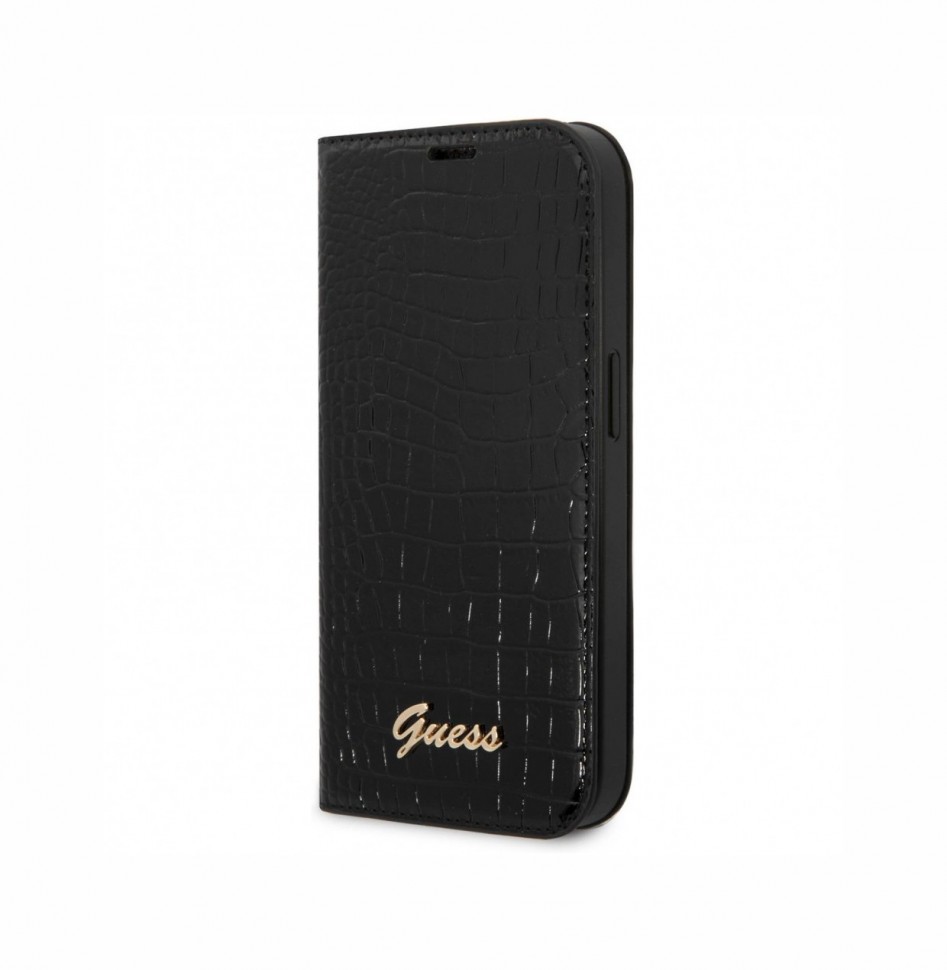 Чехол-книжка CG Mobile Guess PU Croco Metal logo Booktype для iPhone 14 Plus, Черный