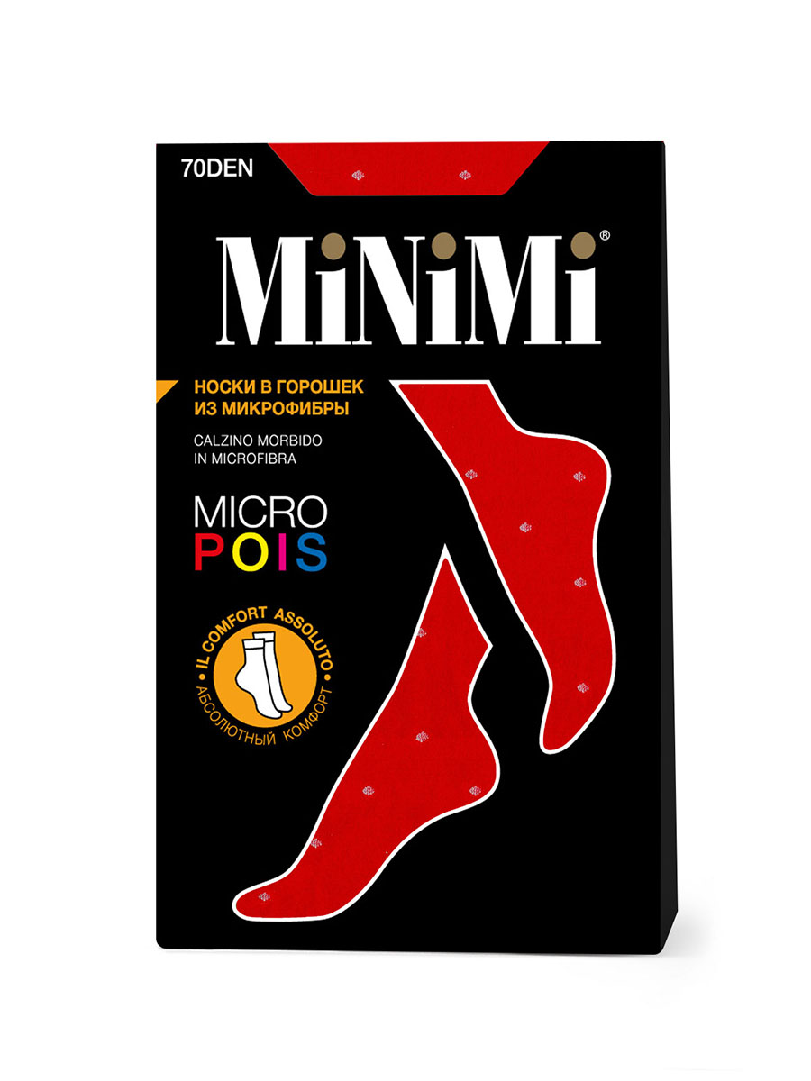 Носки женские Minimi MICRO POIS 70 красные one size