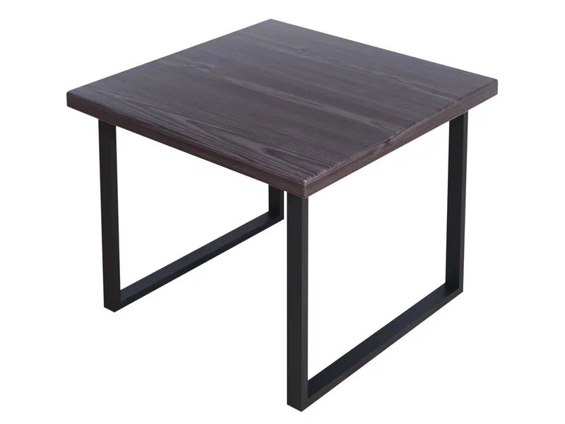 журнальный стол Solarius Loft металл-дерево 60х60х50,  венге с черными ножками