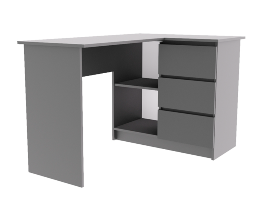 Письменный угловой стол ДСВ Мори МС-16 Графит, 77х124.4х85 см