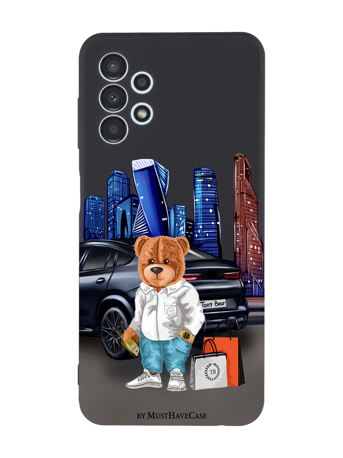 Чехол MustHaveCase для Samsung Galaxy A13 4G Tony Moscow city/ Тони Москва Сити черный