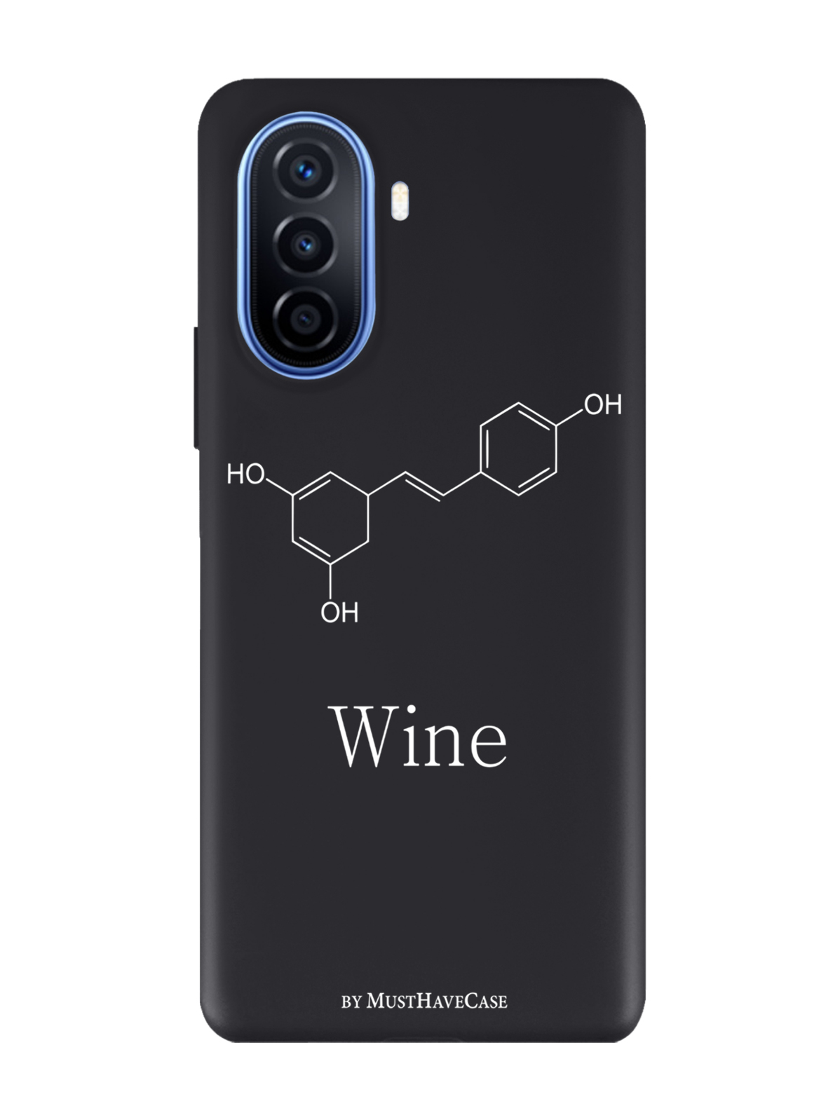 Чехол MustHaveCase для Huawei Nova Y70/Y70 Plus Молекула вина черный