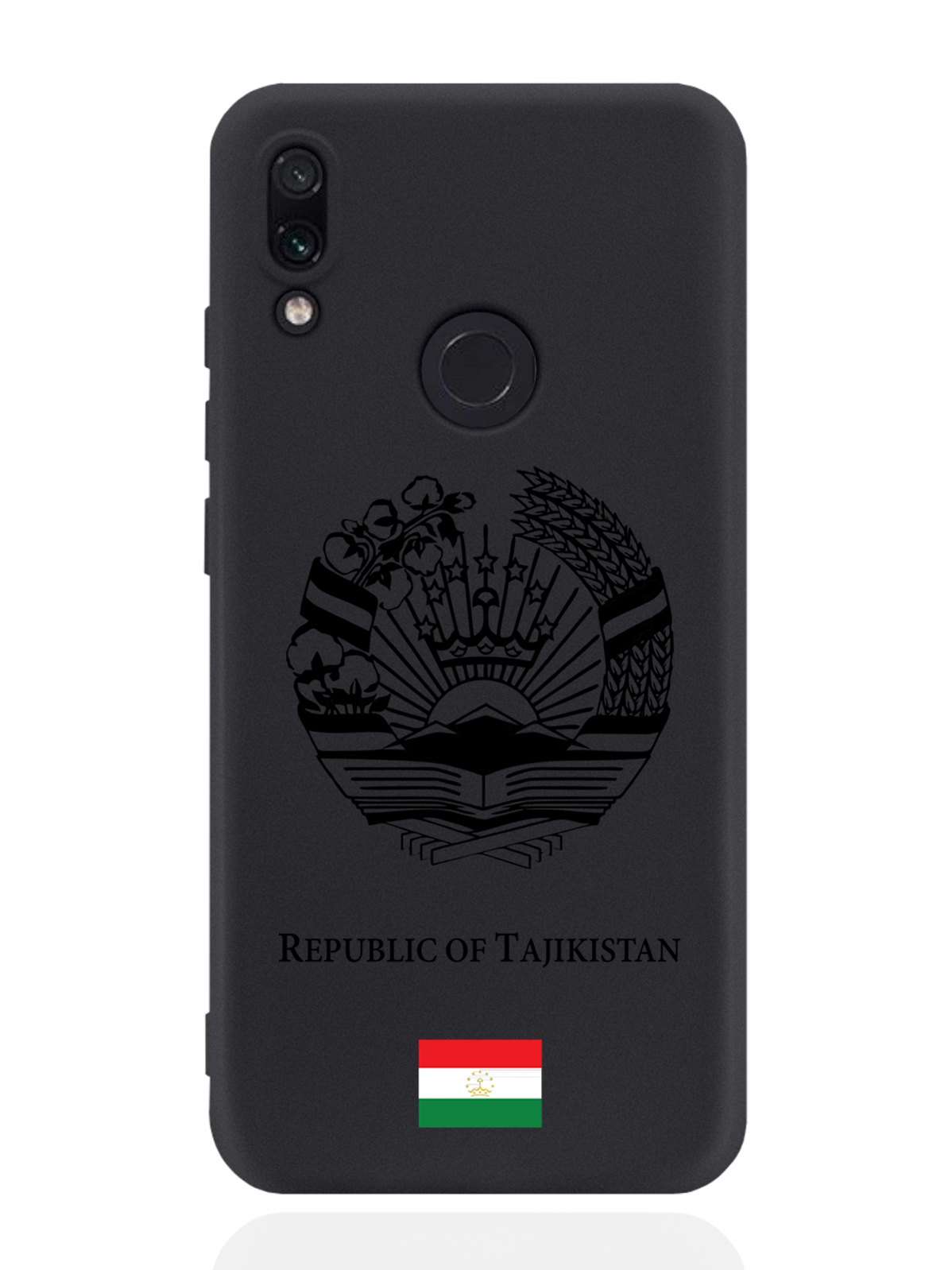 Чехол SignumCase для Xiaomi Redmi Note 7 Черный лаковый Герб Таджикистана черный