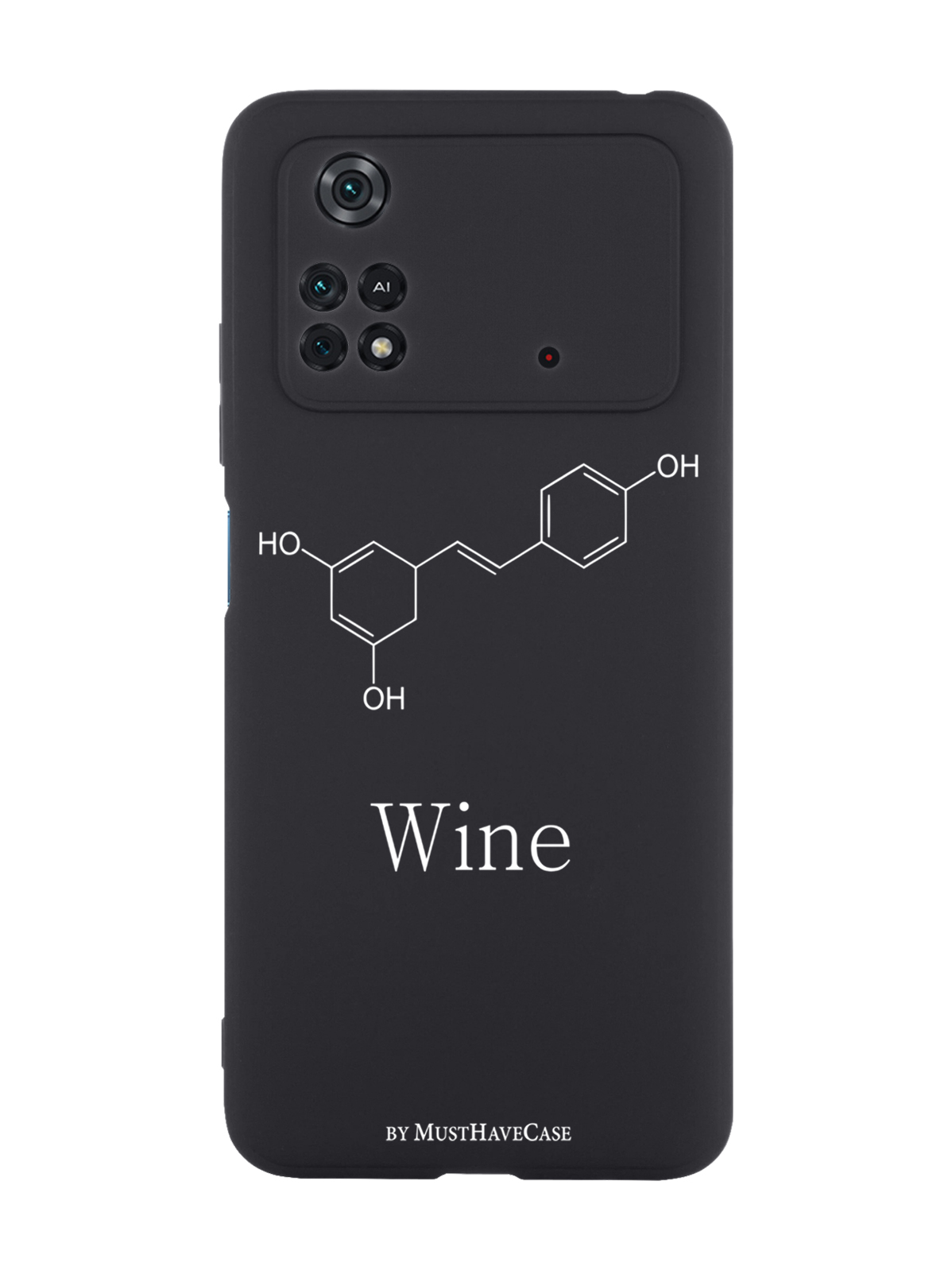 Чехол MustHaveCase для Poco M4 Pro 4G Молекула вина черный