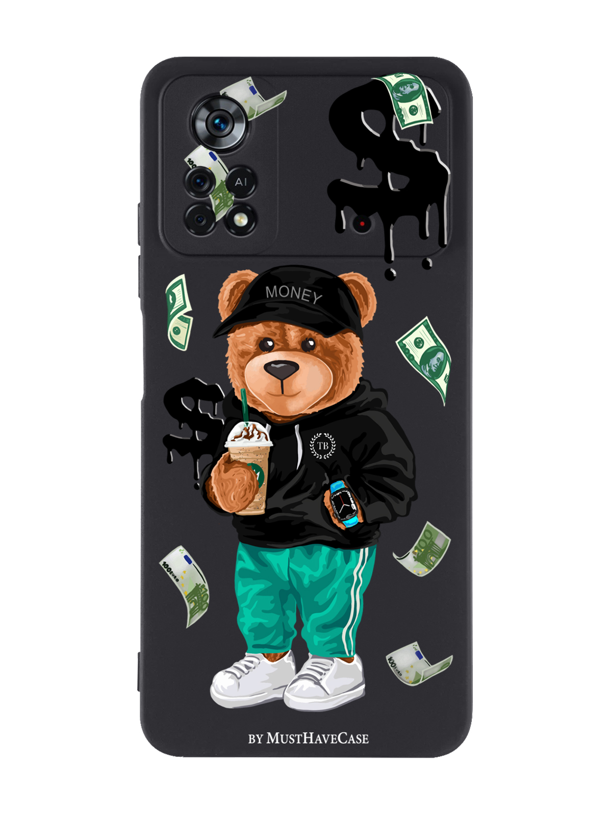 Чехол MustHaveCase для Poco X4 Pro 5G Tony Bear/ Мишка Тони черный