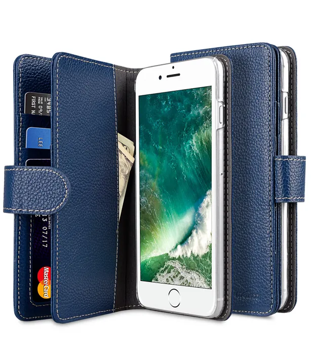 Кожаный чехол книжка Melkco Wallet Book ID Slot Type для iPhone 7/8 Plus 5.5" темно-синий