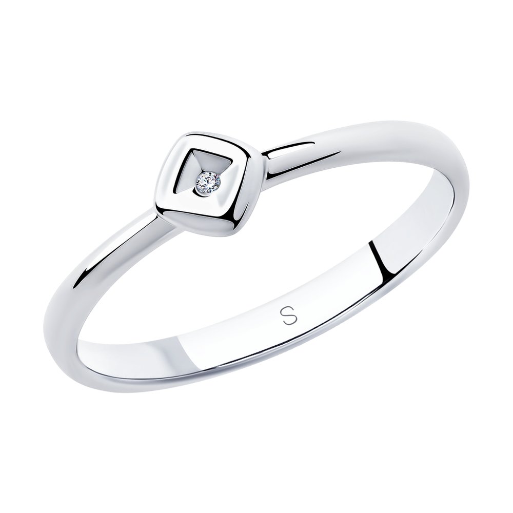 Кольцо из серебра с бриллиантом р. 17.5 SOKOLOV 87010025