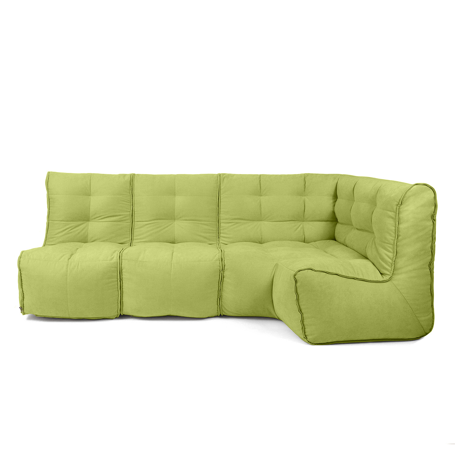 Бескаркасный модульный диван GoodPoof Мод L-II one size, велюр, Lime Punsh