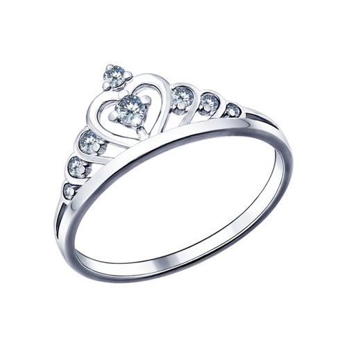Кольцо из серебра р. 15 SOKOLOV 94011483, фианит