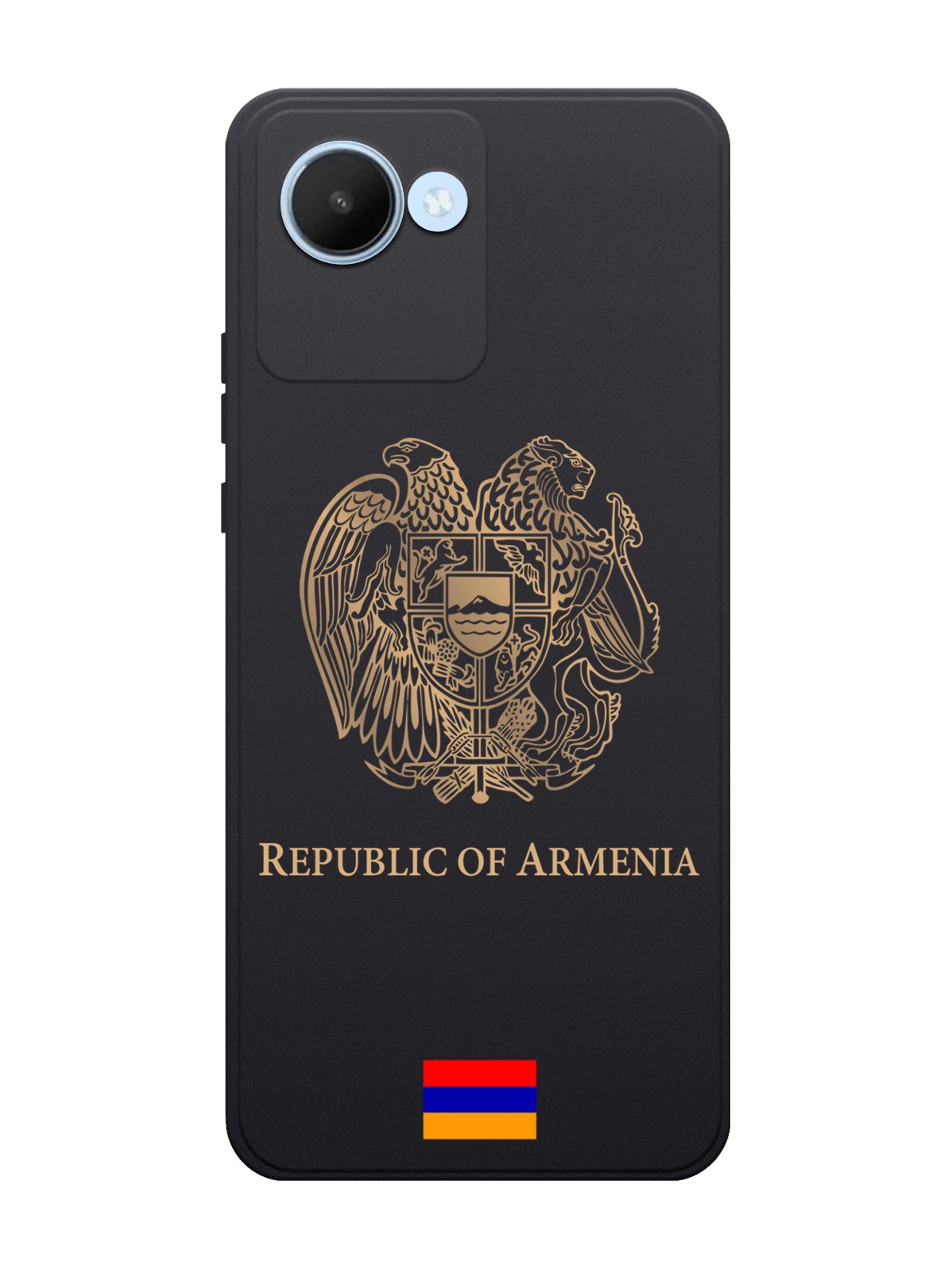 Чехол SignumCase для realme C30 Золотой Герб Армении черный