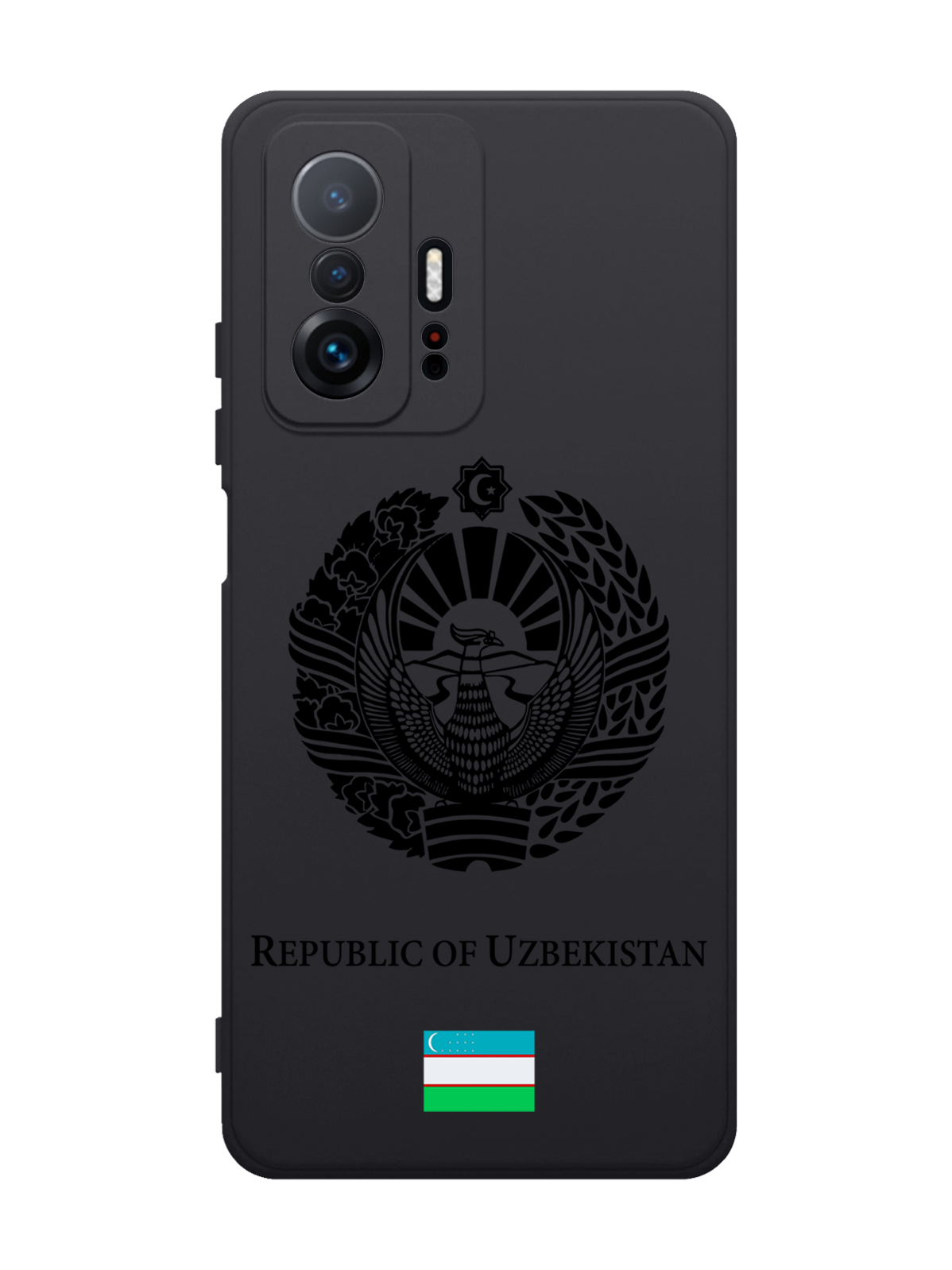 Чехол SignumCase для Xiaomi 11T Черный лаковый Герб Узбекистана черный
