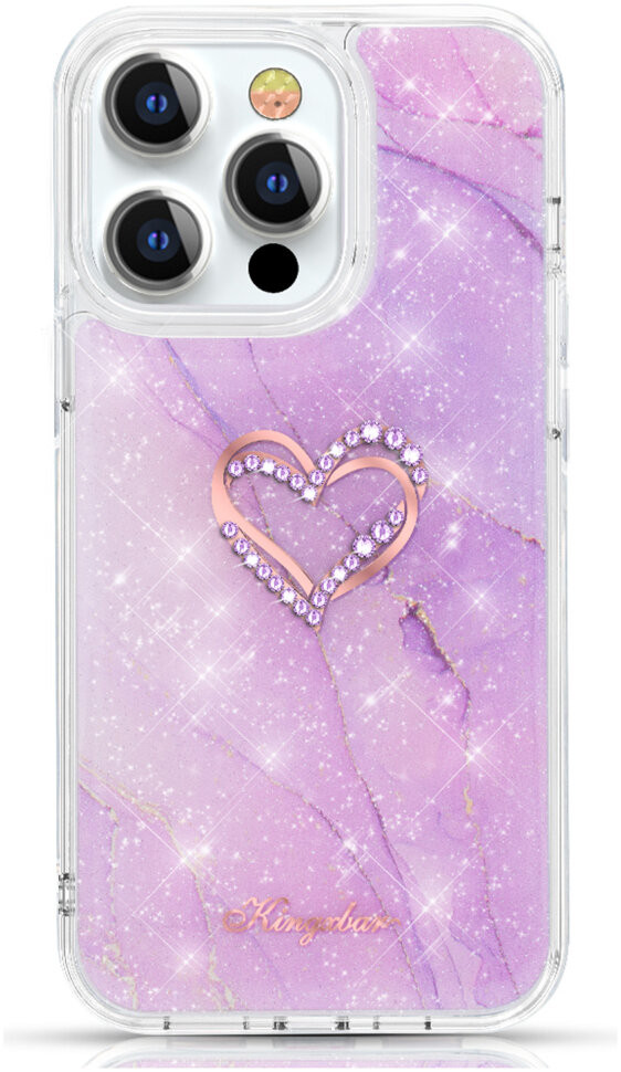 Чехол Kingxbar Epoxy series для iPhone 13 Pro, цвет "Фиолетовый мрамор" (6959003501455)