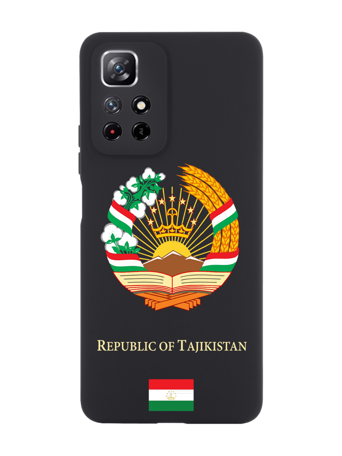 Чехол SignumCase для Xiaomi Redmi Note 11 Герб Таджикистана черный