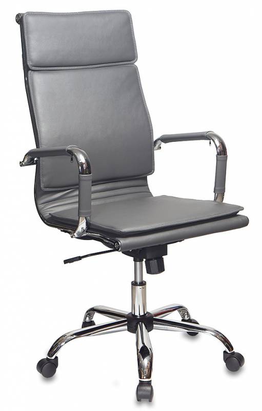 Кресло руководителя Бюрократ CH-993/GREY, серый/хром