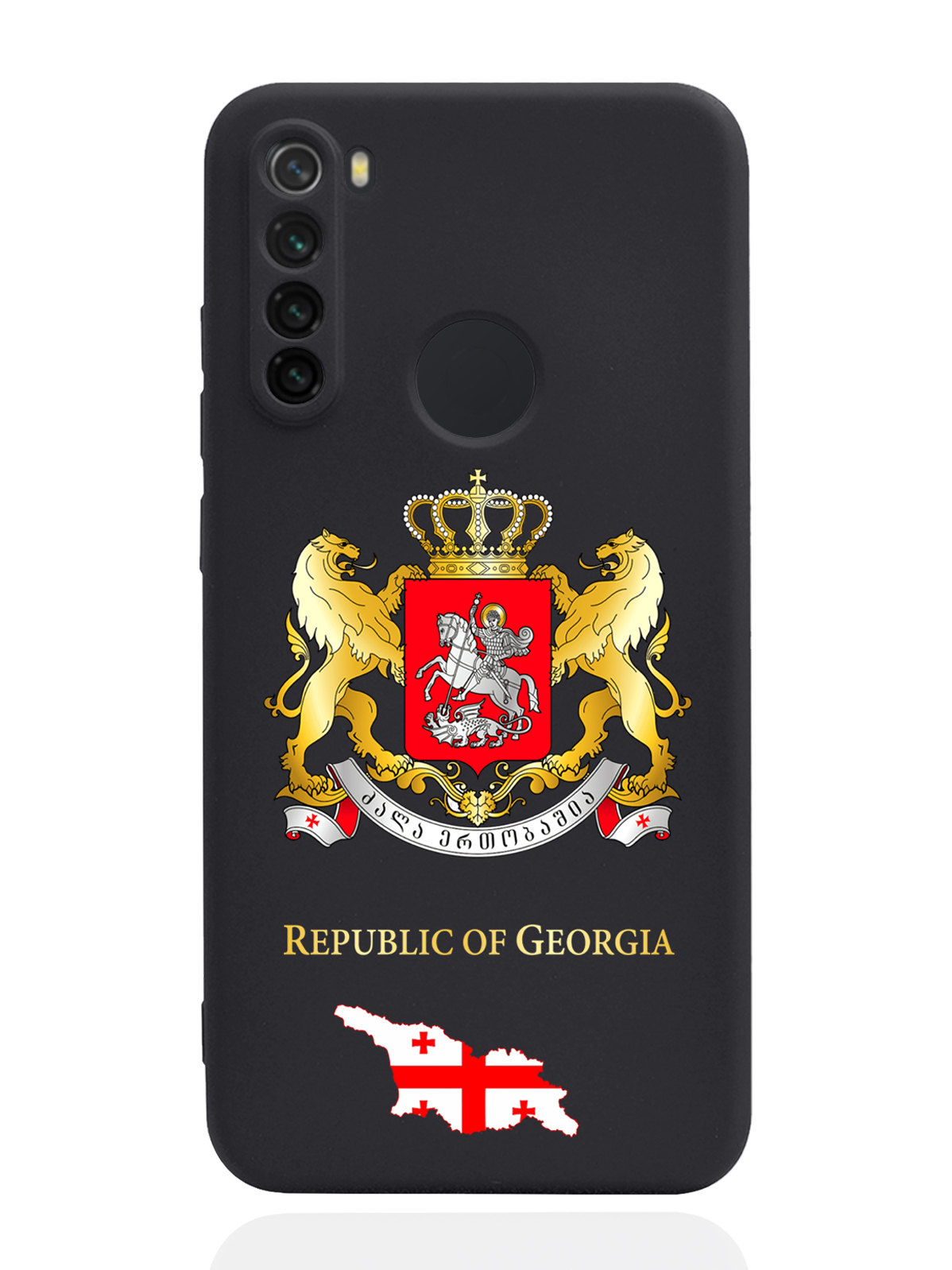 Чехол SignumCase для Xiaomi Redmi Note 8 Герб Грузии черный