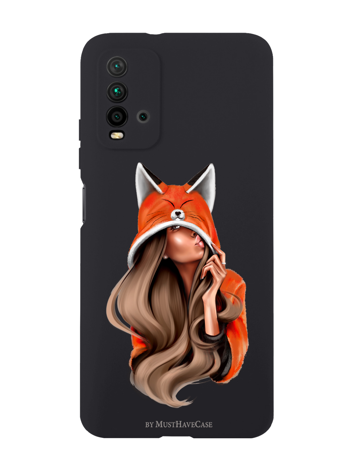 Чехол MustHaveCase для Xiaomi Redmi 9T Foxy Girl/ Лисичка черный