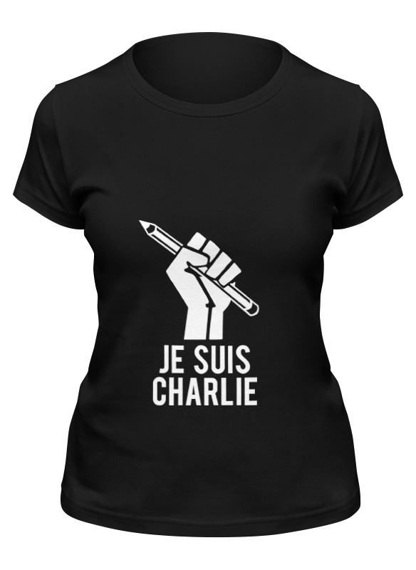 Футболка женская Printio Je suis charlie, я шарли черная M