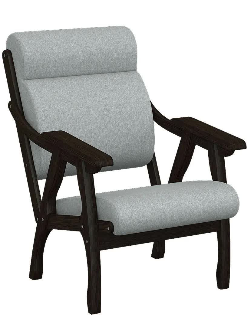 Кресло Мебелик Вега 10 ткань серый, каркас венге