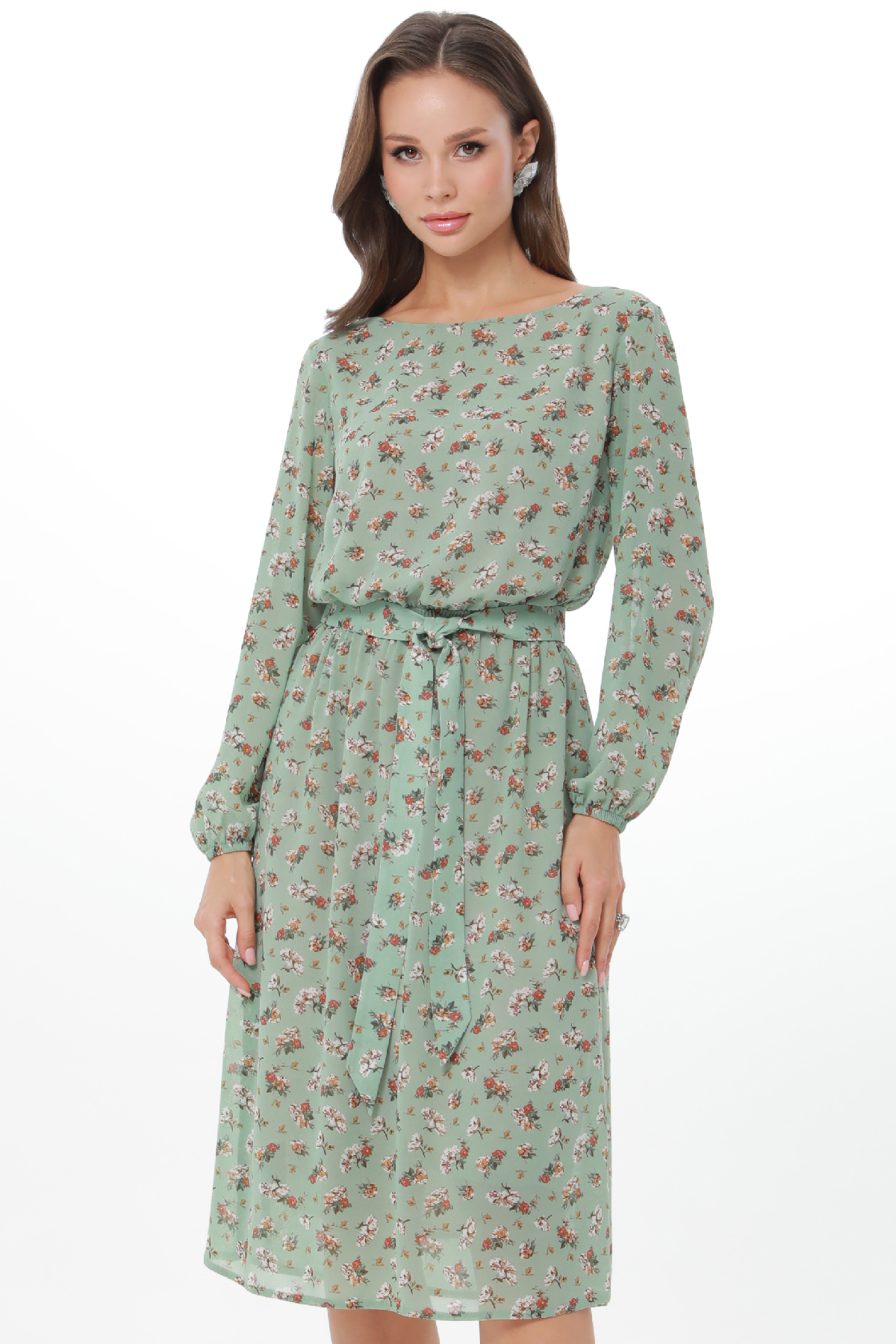 Платье женское DStrend 0385 зеленое 52 RU